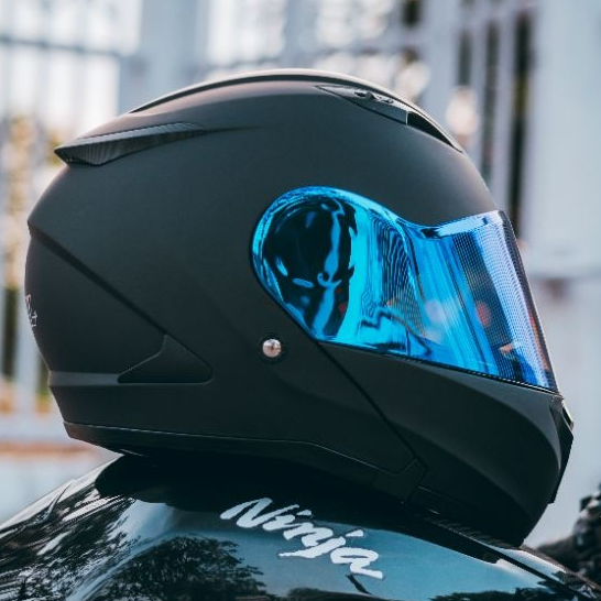 Jual Helm Snail M1 Modular Black matt IRIDIUM BLUE | Shopee Indonesia