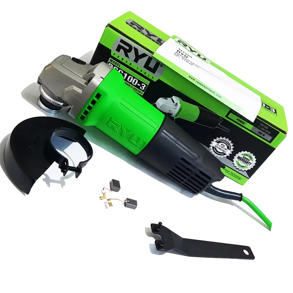 Jual RYU Gurinda tangan 4" RSG100-3 / Angle grinder 4" RSG100-3 Mesin Gerinda tangan RYU TEKIRO ...
