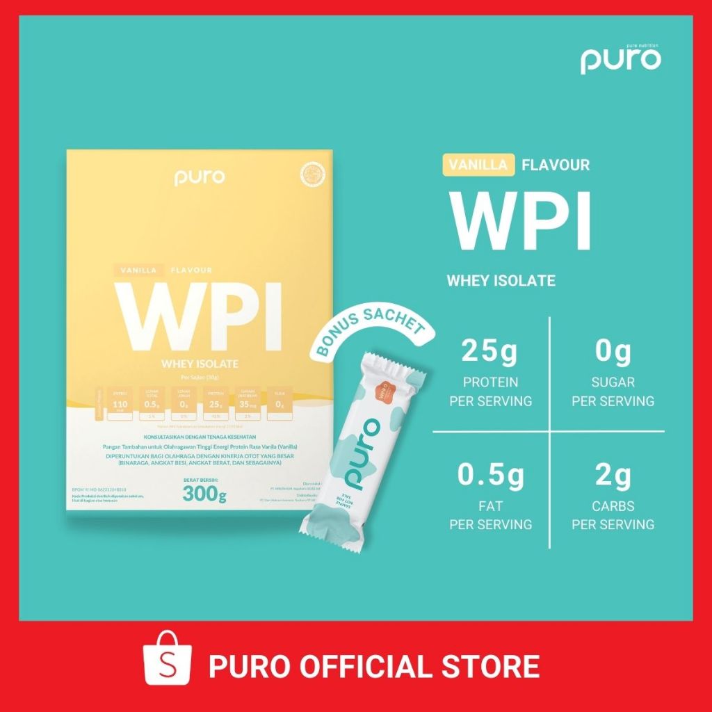 Jual PURO ISOPRO WPI 90 WHEY ISOLATE 300gr | Shopee Indonesia