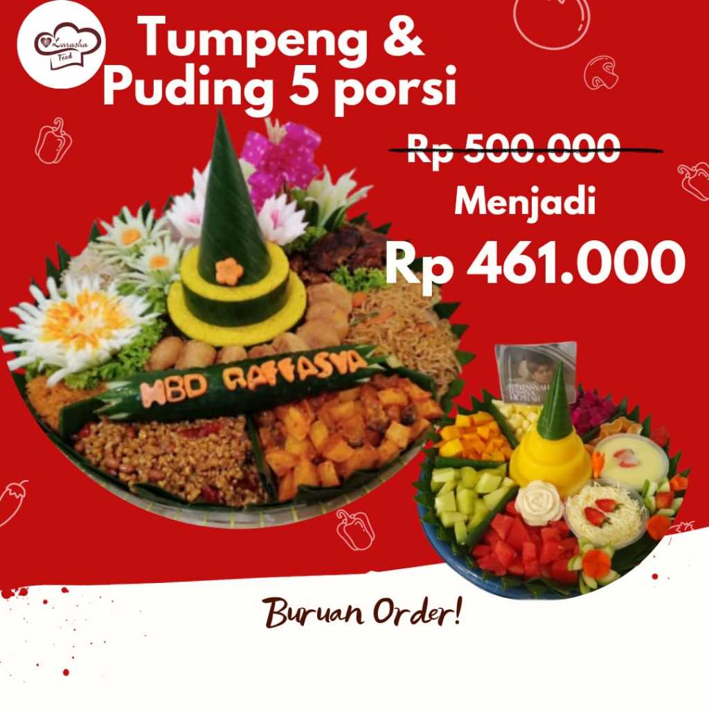 Jual Tumpeng Get Puding/Tumpeng/Tumpeng Nasi Kuning/Puding Buah ...