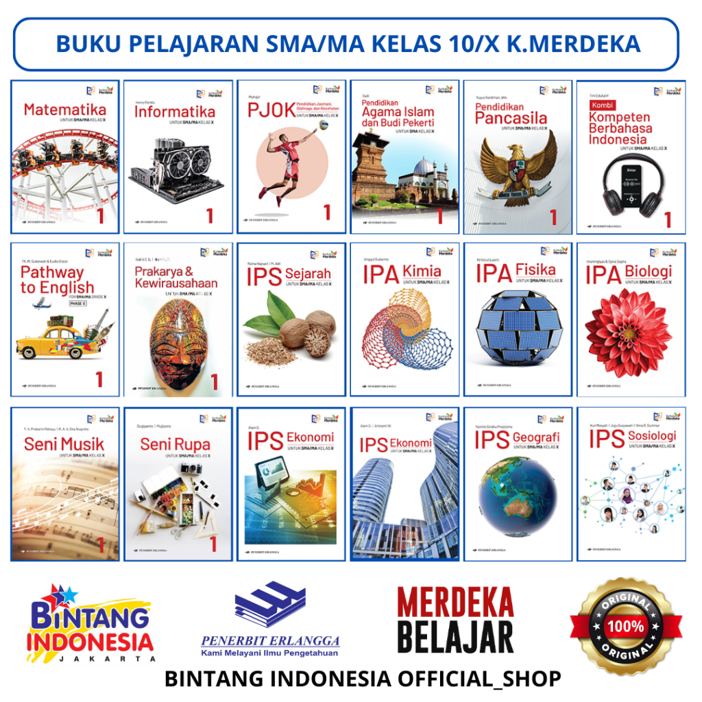 Jual ERLANGGA - Buku Pelajaran Kelas 10/X SMA/MA Kurikulum Merdeka | Shopee Indonesia