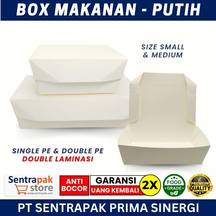 Jual Paper Lunch Box TEBAL - Double PE - Kotak Makanan Kertas - Box ...