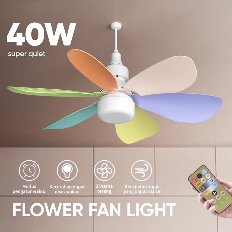 Jual Lampu Kipas Langit-langit 2 In 1 dengan Remote Control Lampu LED ...