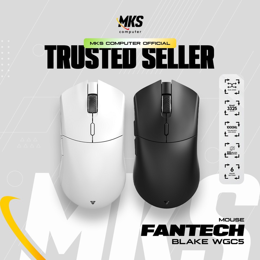 Jual Fantech WGC5 Blake Wireless Gaming Mouse Rechargeable PIXART 3325 ...