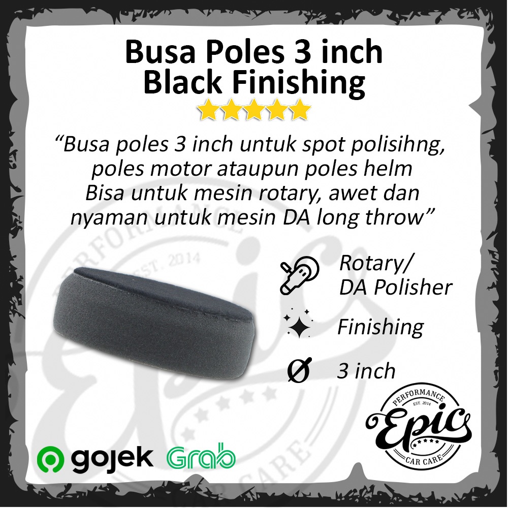 Jual Epic Black Finishing Foam Pad 3 inch Busa Poles Kecil | Shopee ...