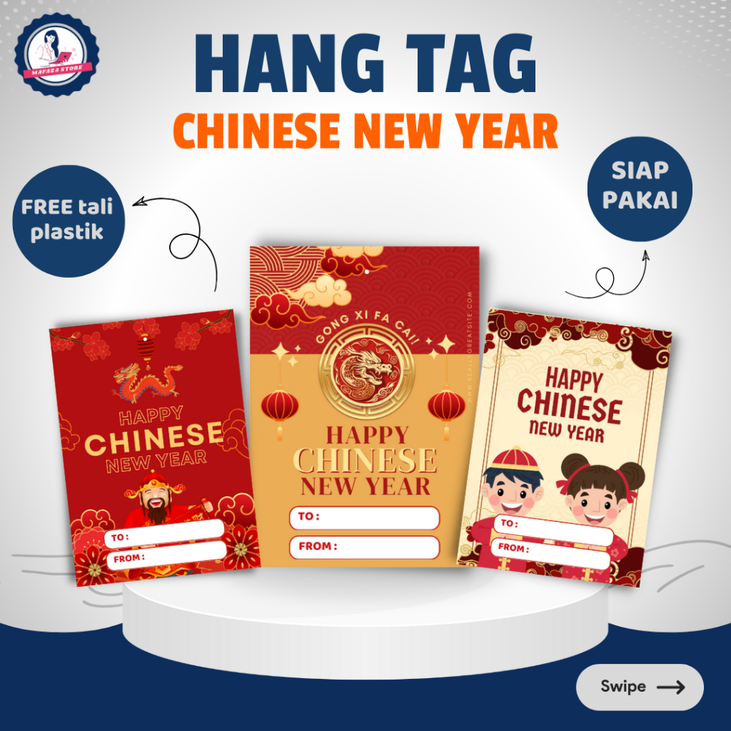 Jual Hang tag chinese new year / hangtag imlek gong xi fa cai / gantungan souvenir custom tahun ...