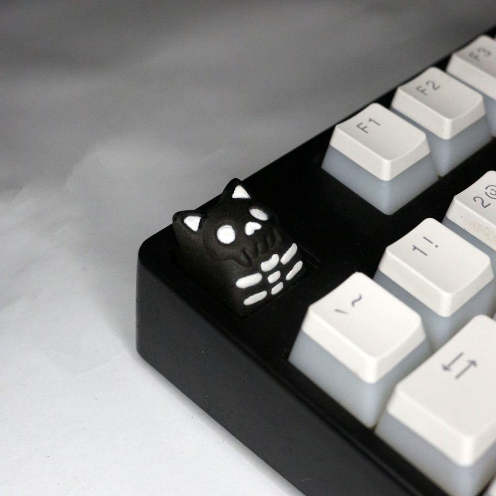 Jual Spooky Cat Black Keycaps/Mechanical Keycaps/Resin Keycaps/Artisan ...