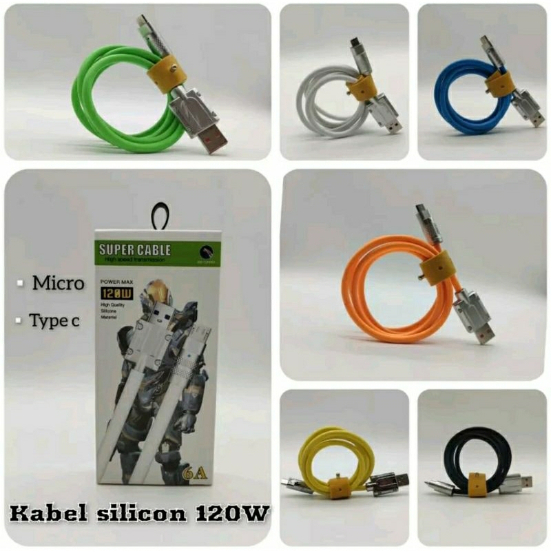 Jual Kabel Data USB Micro/USB Type C 120W Fast Charging Cable Durable ...