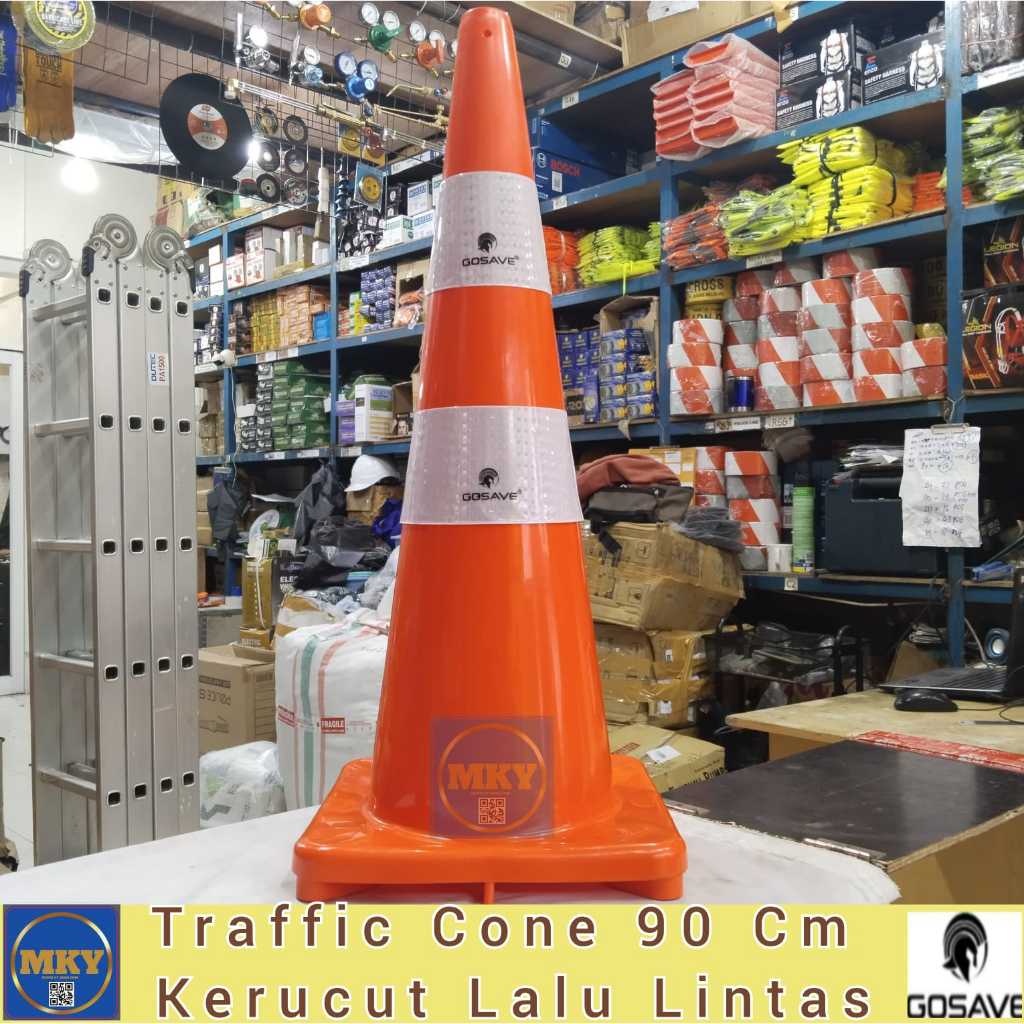 Jual Traffic Cone Rubber 90cm - Kerucut Lalu Lintas Pembatas Jalan ...