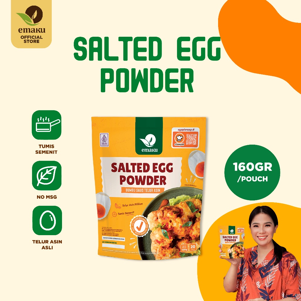 Jual Emaku Salted Egg Powder Pouch Bumbu Masak Dapur Tabur Bubuk Telur Asin Non MSG 160gr ...