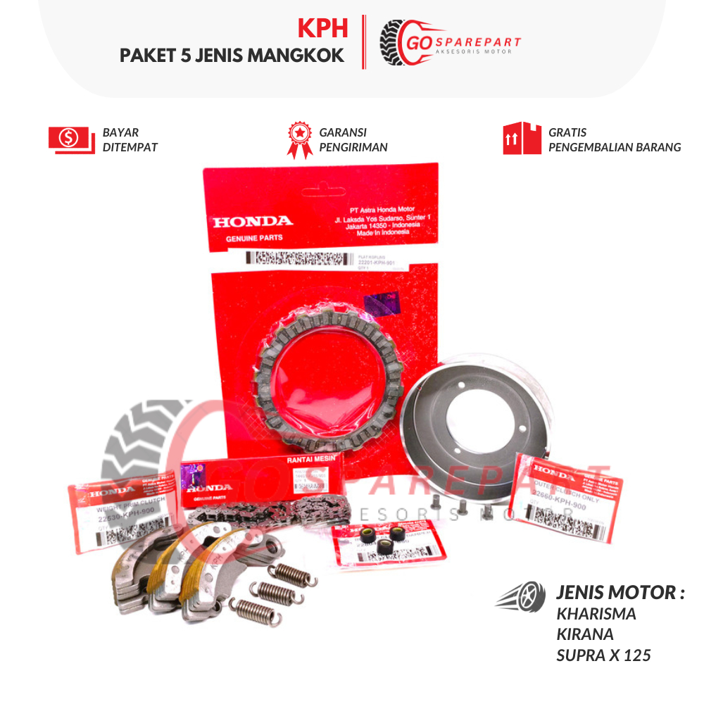 Jual (HONDA) PAKET 5 KPH MANGKOK GANDA + GANDA ONLY + PLAT KOPLING + RANTAI KETENG + KARET GANDA ...