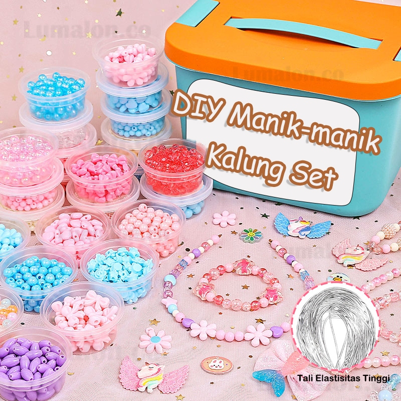 Jual 24 Color DIY Manik-manik Kalung SET KalungMainan Kreatifitas Anak ...