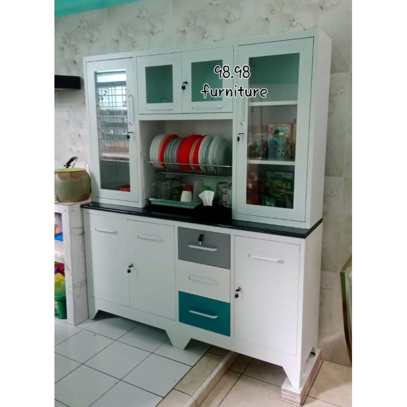 Jual Lemari Sayur Plat Besi - Lemari Makan - Ada Dish Rak - Kitchen Set ...