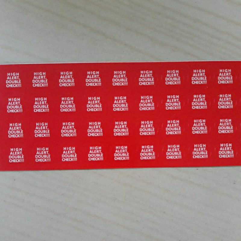 Jual Stiker Label High Alert Double Check Bulat | Shopee Indonesia