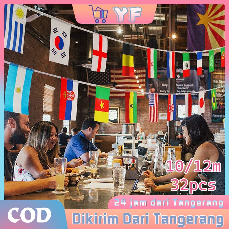 Jual 10m 12m Bendera Dekorasi Piala Dunia 2024 32 Negara Bendera Piala ...