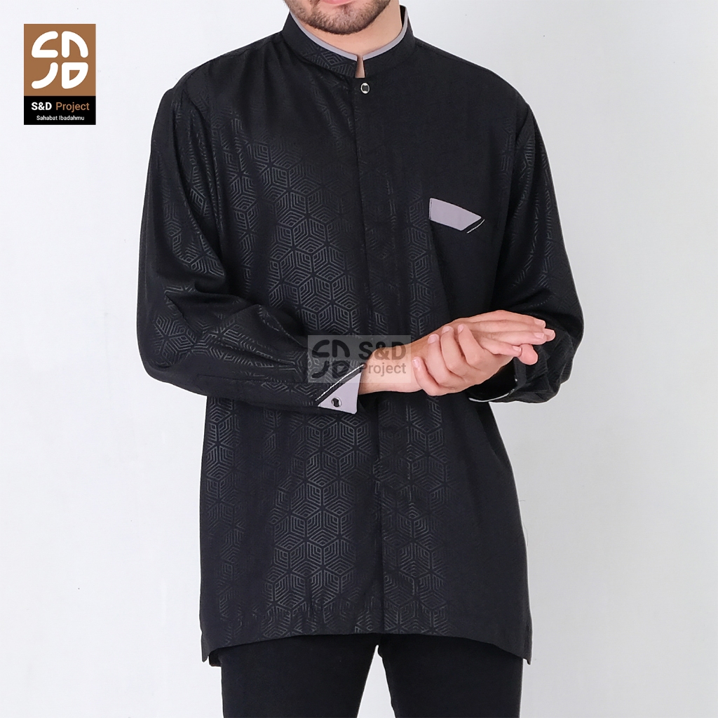 Jual S&D Project Baju Koko Pria Bahan Wolfis Embos Motif Lengan Panjang ...