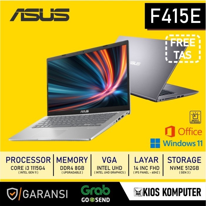 Jual ASUS VIVOBOOK F415EA-AS31 INTEL CORE I3-1115G4 RAM 8GB DDR4 512GB ...