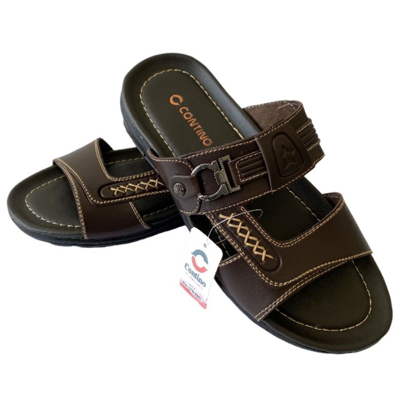 Jual Sandal Kulit Selop Pria 100% ORIGINAL Kasual Pelindung Kaki Untuk ...