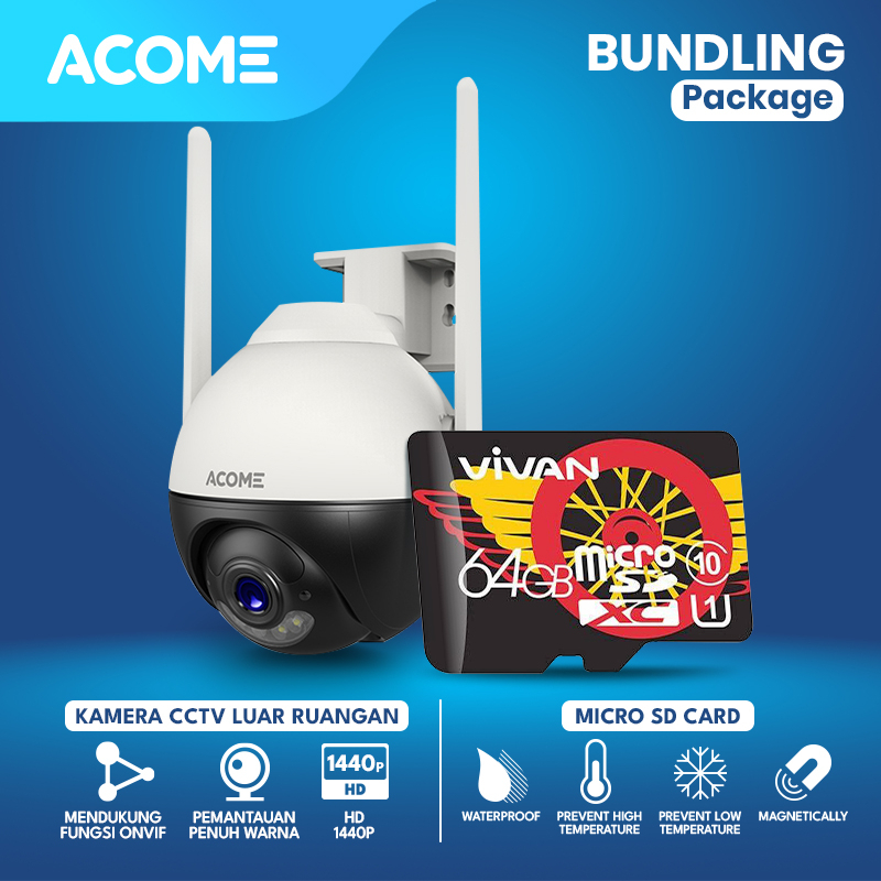 Jual ACOME APC32 CCTV Camera WiFi Outdoor Tahan Air PTZ Kamera Audio ...