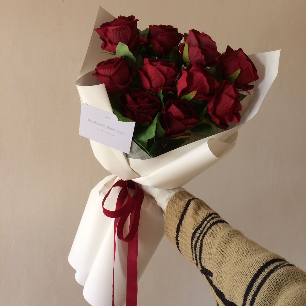 Jual Revalarosé flowerHand Bucket Bunga Mawar Merah ecuador semi ...