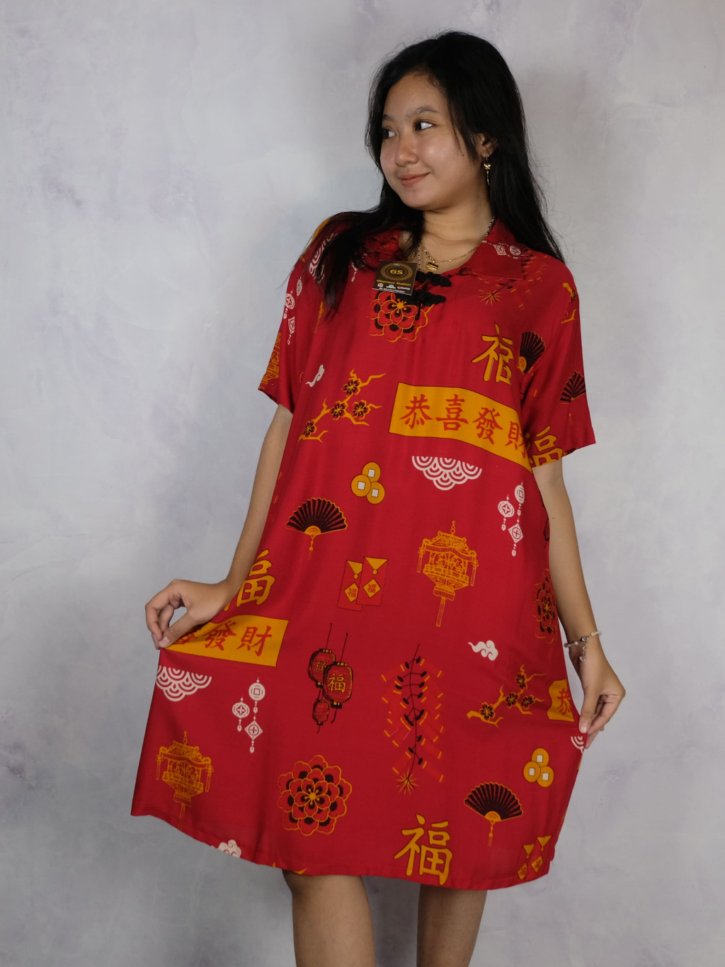 Jual Baju Daster Imlek 2026 Rayon Premium Krah Formal Kancing Shanghai ...