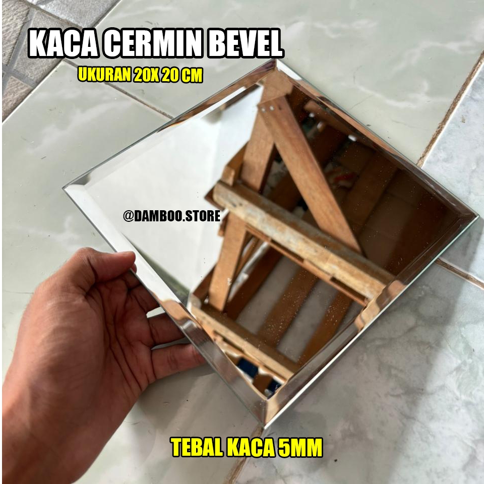 Jual Kaca cermin Bevel 20 x 20 cm Tebal 5mm - Cermin hiasan dinding ...