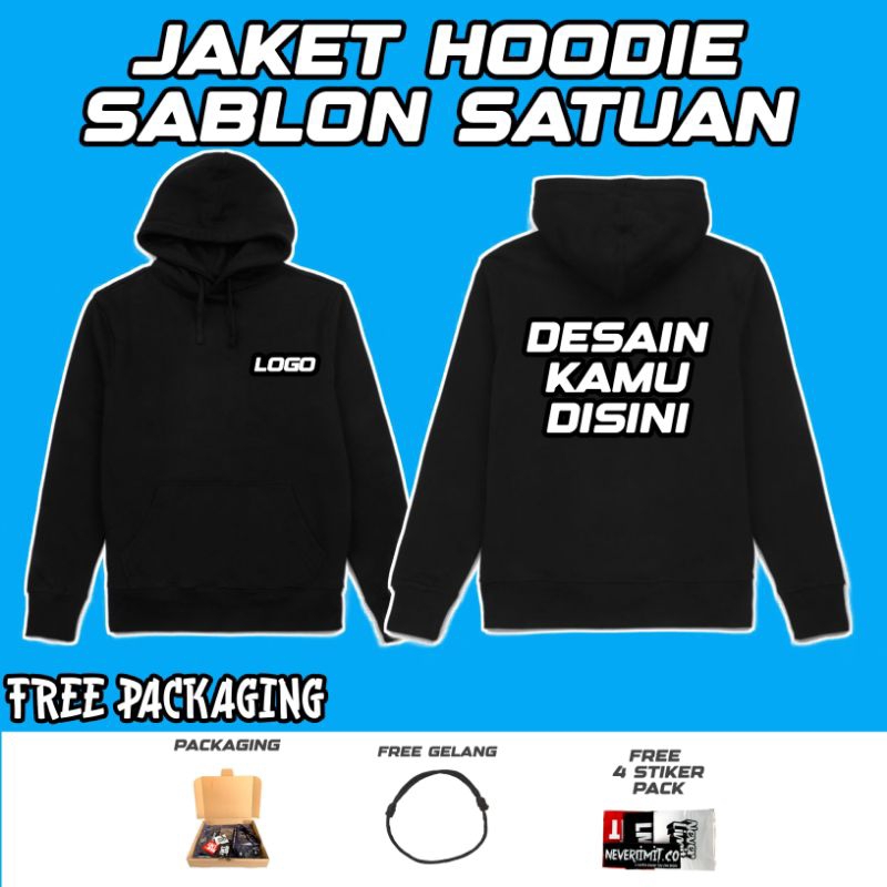 Jual Custom hoodie sweater sablon bebas satuan High quality bahan tebal ...