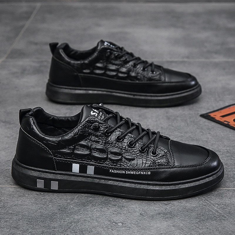 Jual Highland Sepatu Sneaker Pria Kasual Sepatu Full Hitam Santai ...