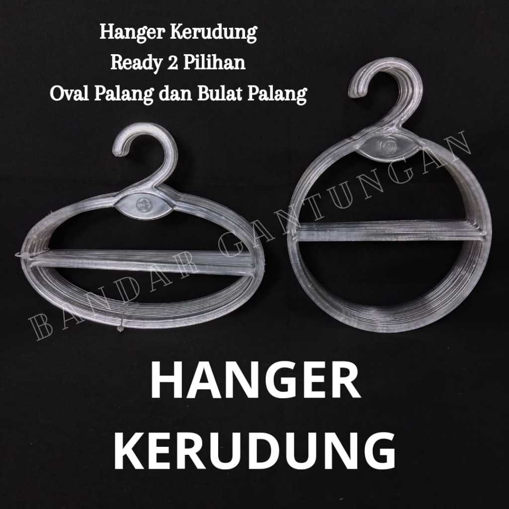 Jual 1 LUSIN Hanger Kerudung Bening Gantungan Bulat / Oval Bening ...