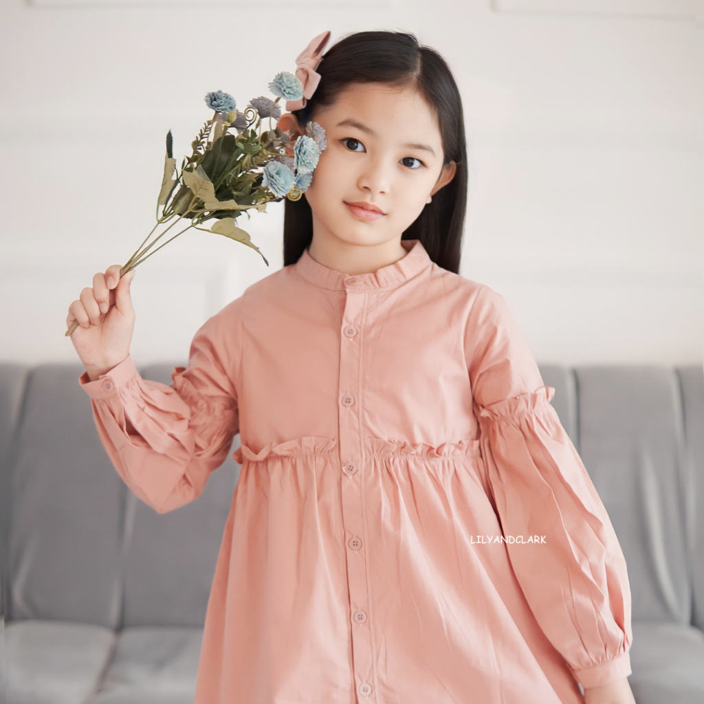 Jual Lily and Clark Tunik anak warna pink TP03 Lengan panjang | Shopee Indonesia