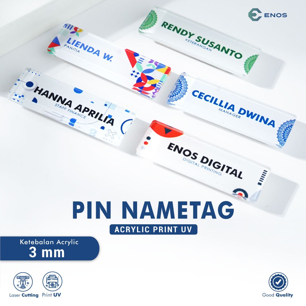Jual NAMETAG CUSTOM NAMA LOGO AKRILIK BENING 3MM / NAME TAG / PAPAN ...