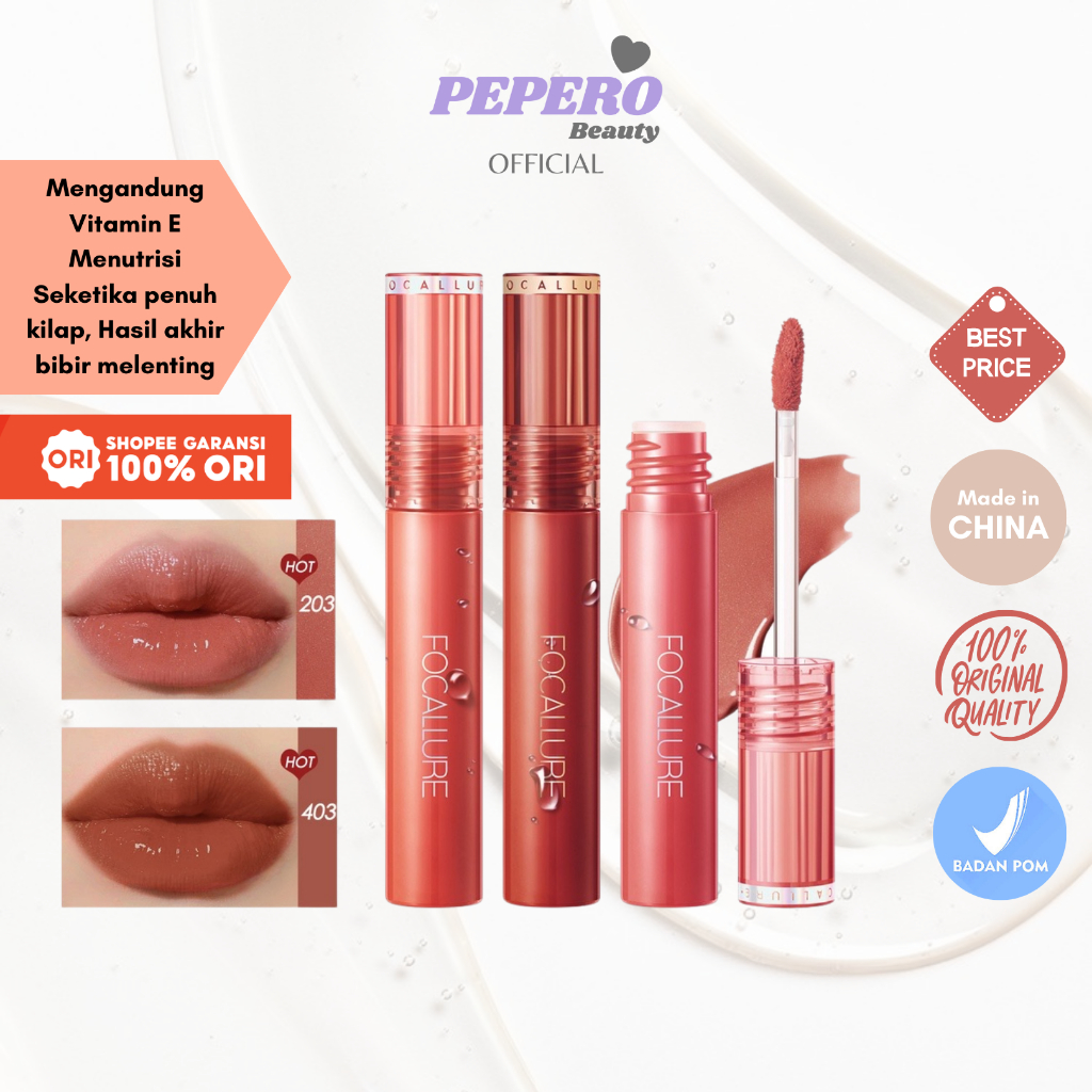 Jual FOCALLURE (FA208) Jelly Clear Dewy Lip Tint Lip Gloss Lipstick / Glossy Tint | Shopee Indonesia