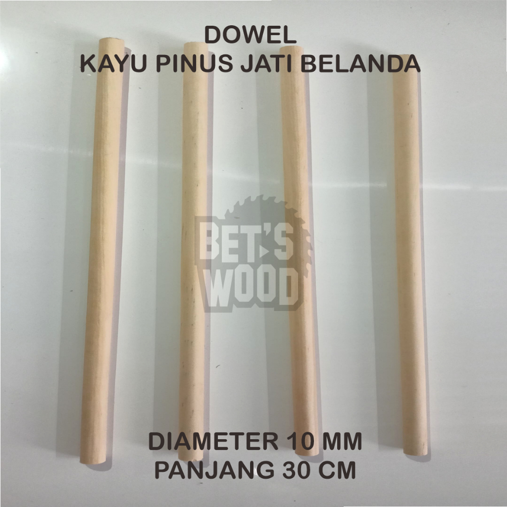 Jual Dowel Kayu Pinus / jati belanda 10mm panjang 30 cm | Shopee Indonesia