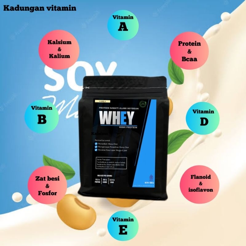 Jual WHEY PROTEIN 1000GRAM/SUSU KEDELAI/SOYBEAN/NUTRISI FITNES/SUPLEMEN ...