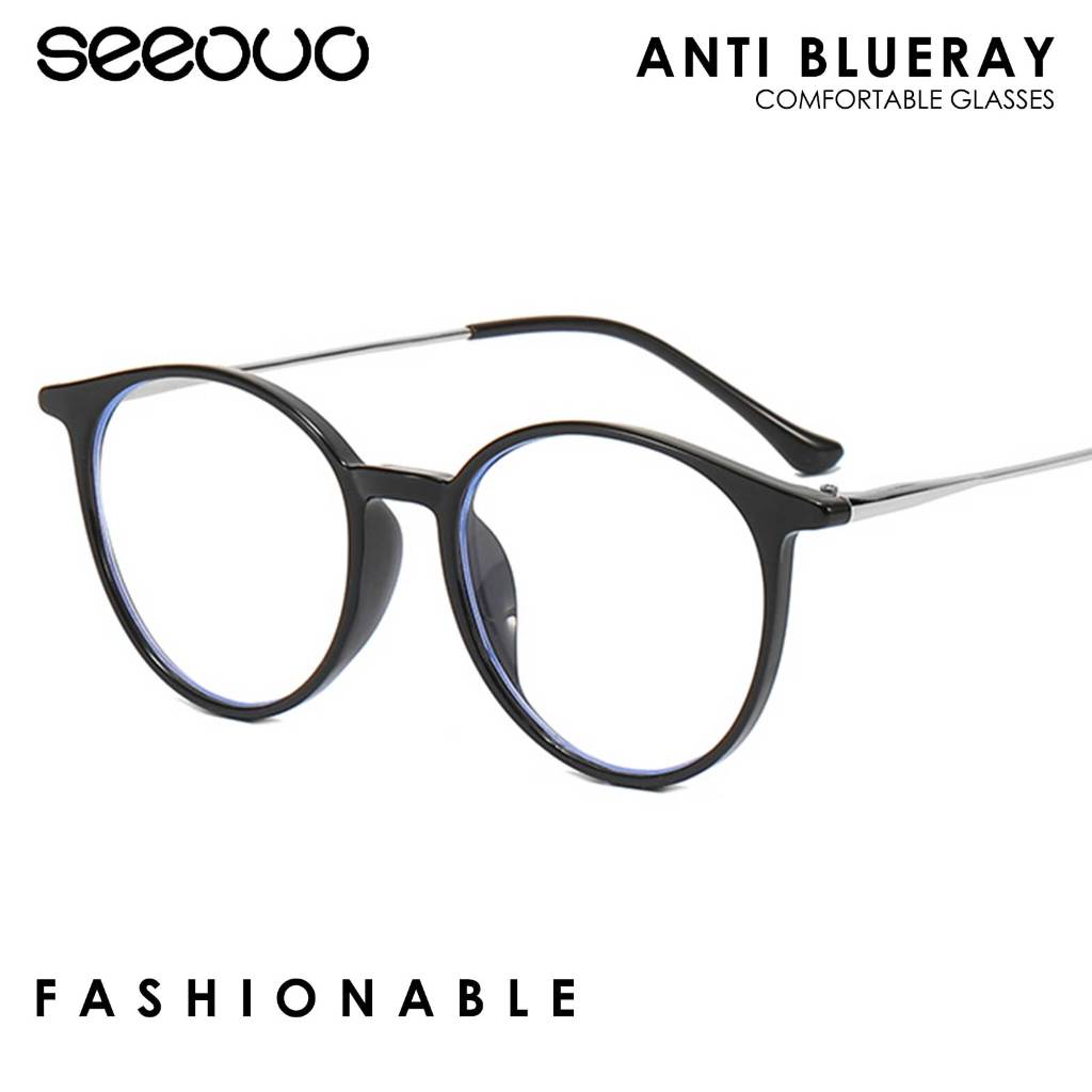 Jual Seeouo Kacamata Antiradiasi Blueray Model Oval Stylish Comfortable Bahan TR90+Metal Ringan ...
