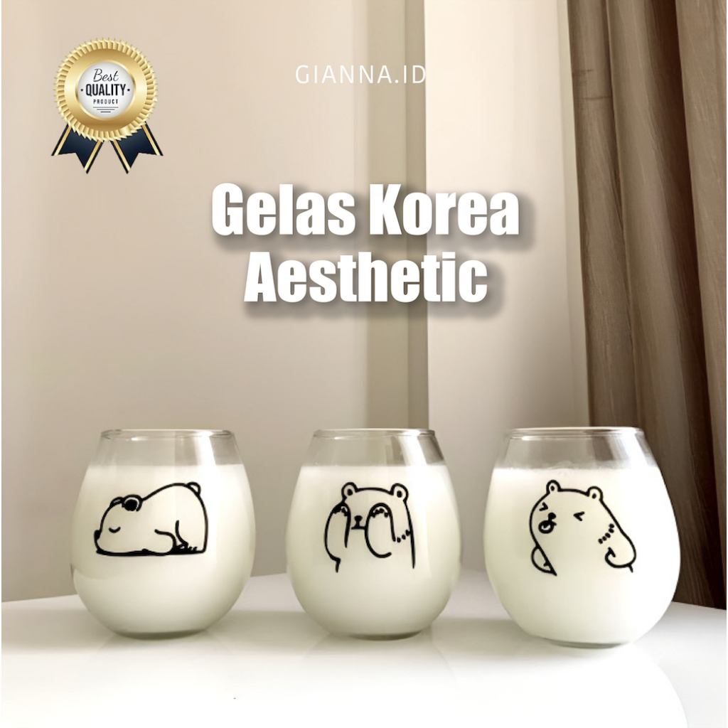 Jual !! NEW ARRIVAL !! || Gelas Korea Aesthetic | Gelas Kaca | Gelas ...