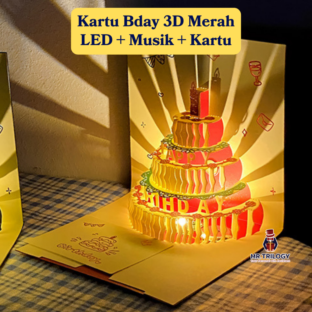 Jual Kartu Ucapan Ulang Tahun 3D Birthday Greeting Card Party Kado ...