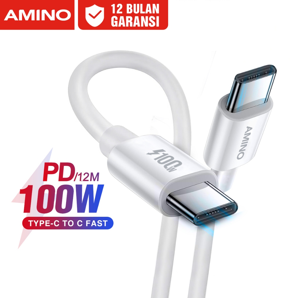 Jual AMINO 1.2M 100W PD Type-C TO Type-C Kabel Data D Fast Charger Charger 5A C To C Kabel ...