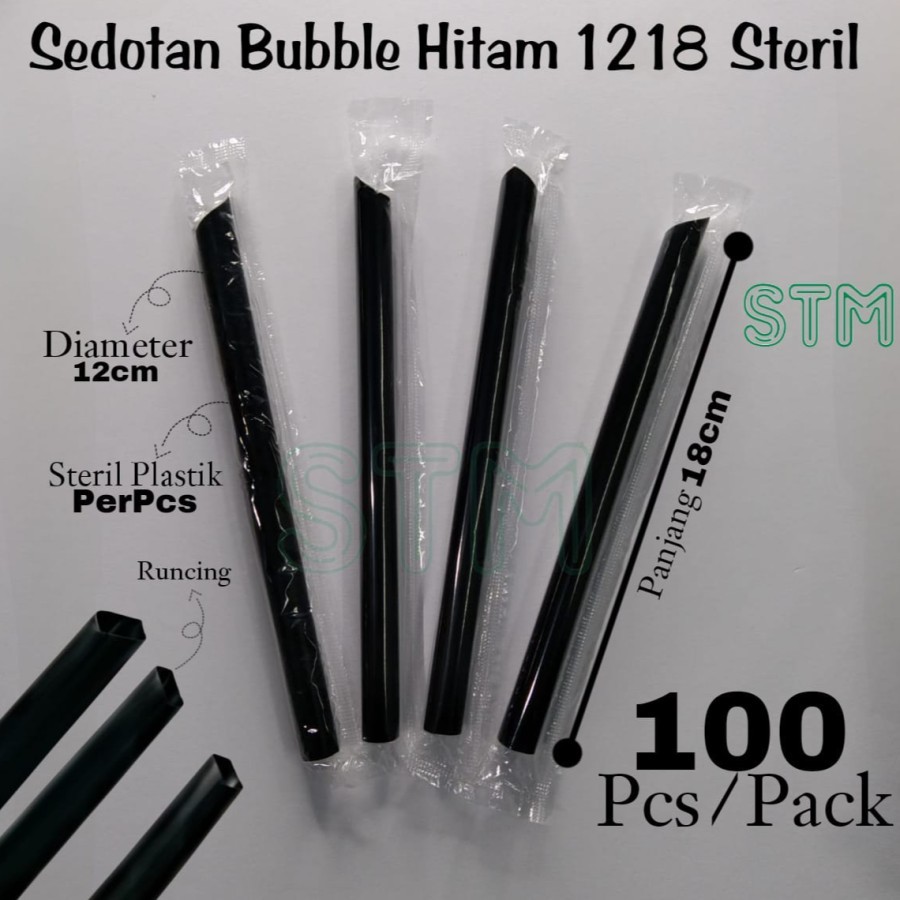 Jual Sedotan Bubble Besar 1218 wf Isi 100Pcs/STM Hygienic Boba Straw ...