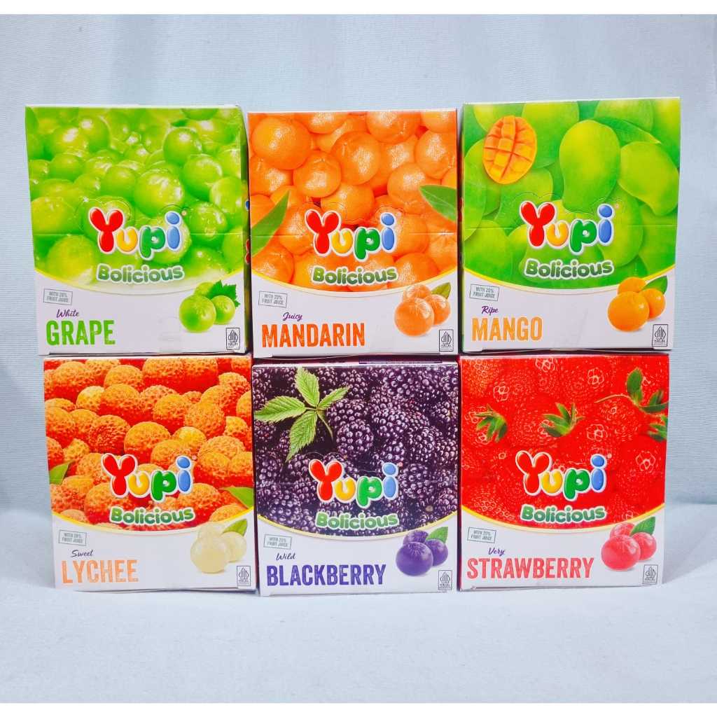 Jual Yupi Bolicious Strawberry / Wild Blackberry / Sweet Lychee / Juicy ...