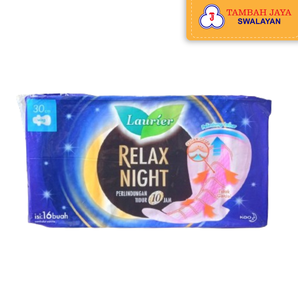 Jual Pembalut Laurier Relax Night Wing 30cm 16 pads | Shopee Indonesia