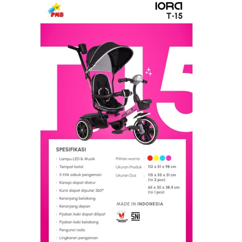 Jual sepeda roda 3 tricycle IORA TRICYCLE T15 & T15 Nikel Sepeda Roda ...
