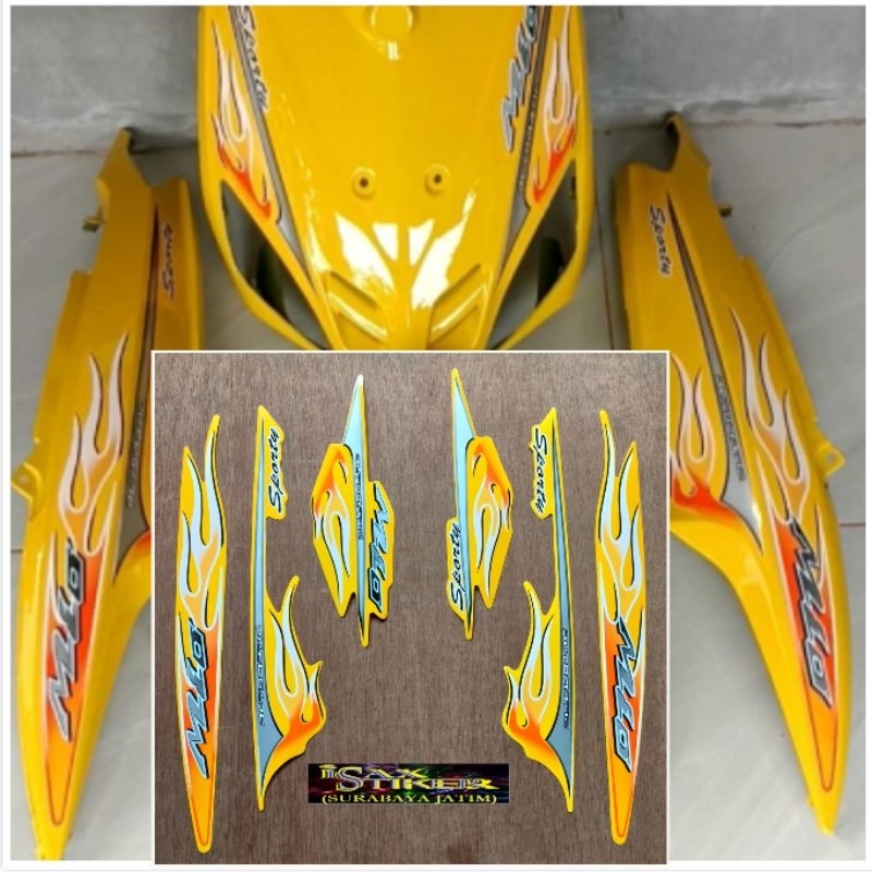 Jual Striping original Yamaha Mio sporty api kuning tahun 2006 | Shopee ...