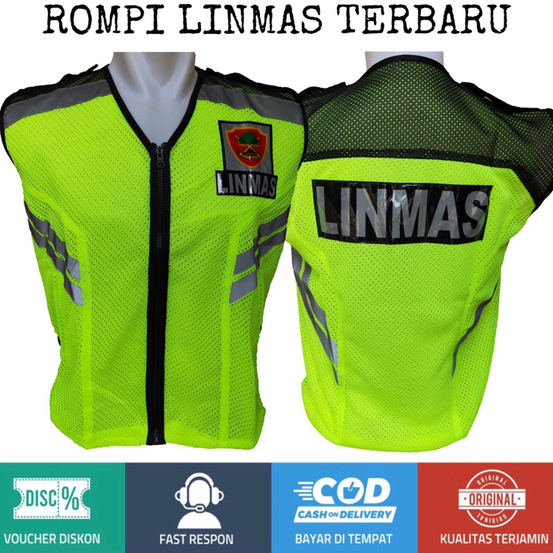 Jual Rompi Linmas Bahan Jaring Bisa Custom Logo | Shopee Indonesia