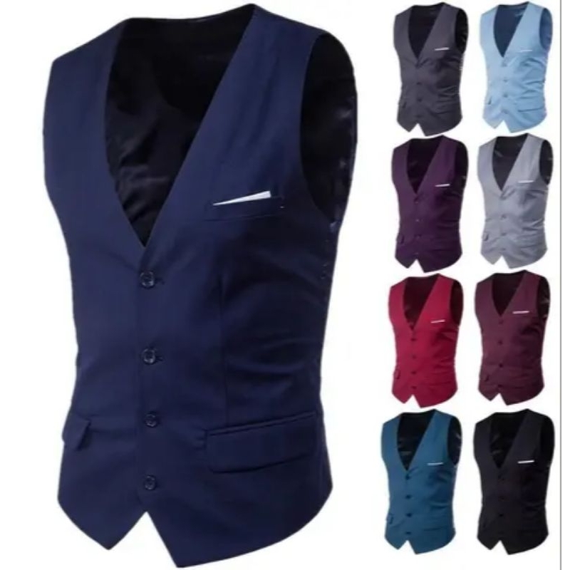 Jual vest rompi pria daleman jas saku tutup | Shopee Indonesia