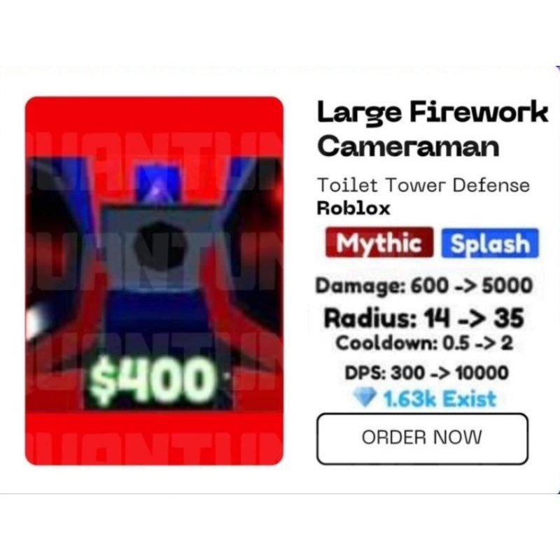 Jual Toilet Tower Defense | Large firework Cameraman (Mythic ...