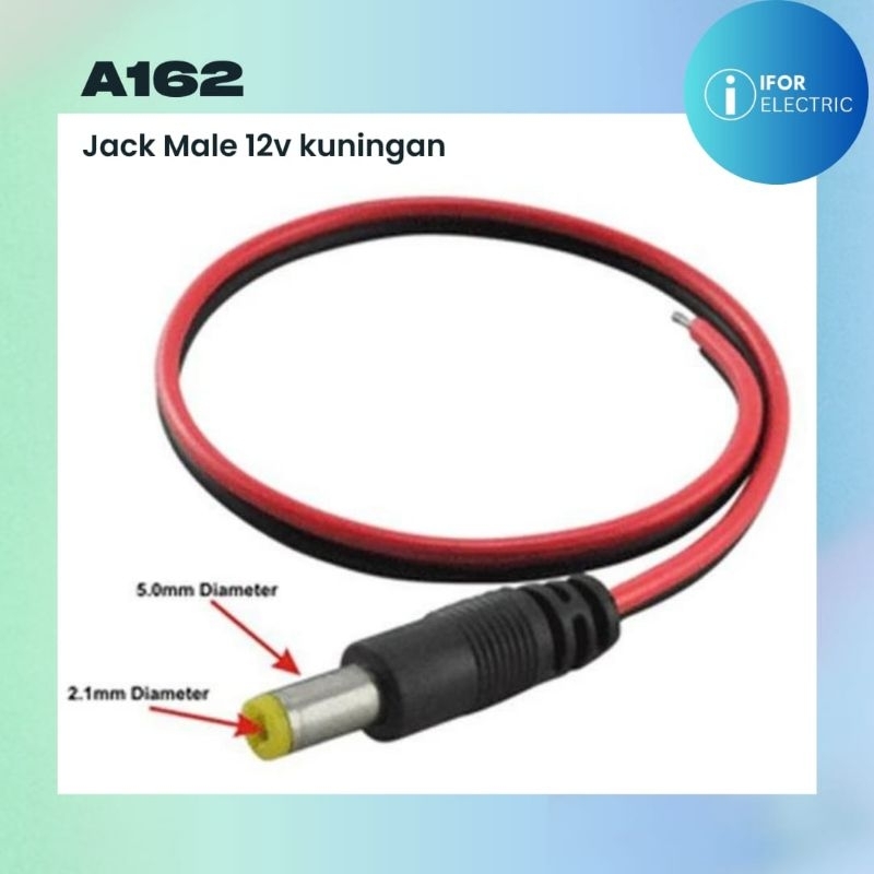 Jual Kabel dc male tembaga/Kuningan jack Male 12v bulat 5mm | Shopee Indonesia