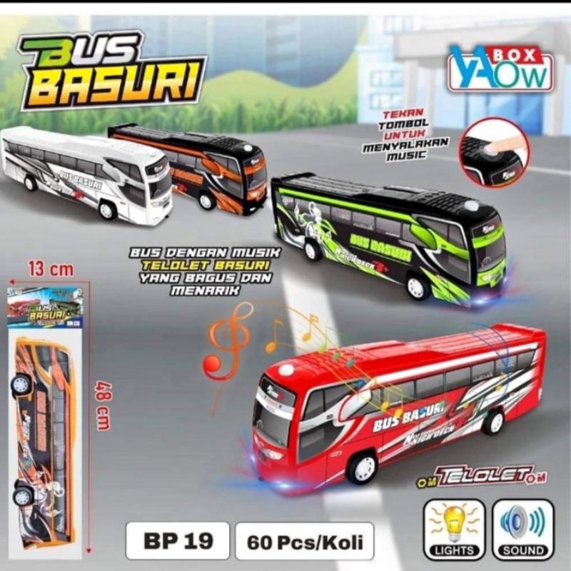 Jual Mainan bus Basuri BP 19 / mainan bus lampu / mainan bus dorong ...