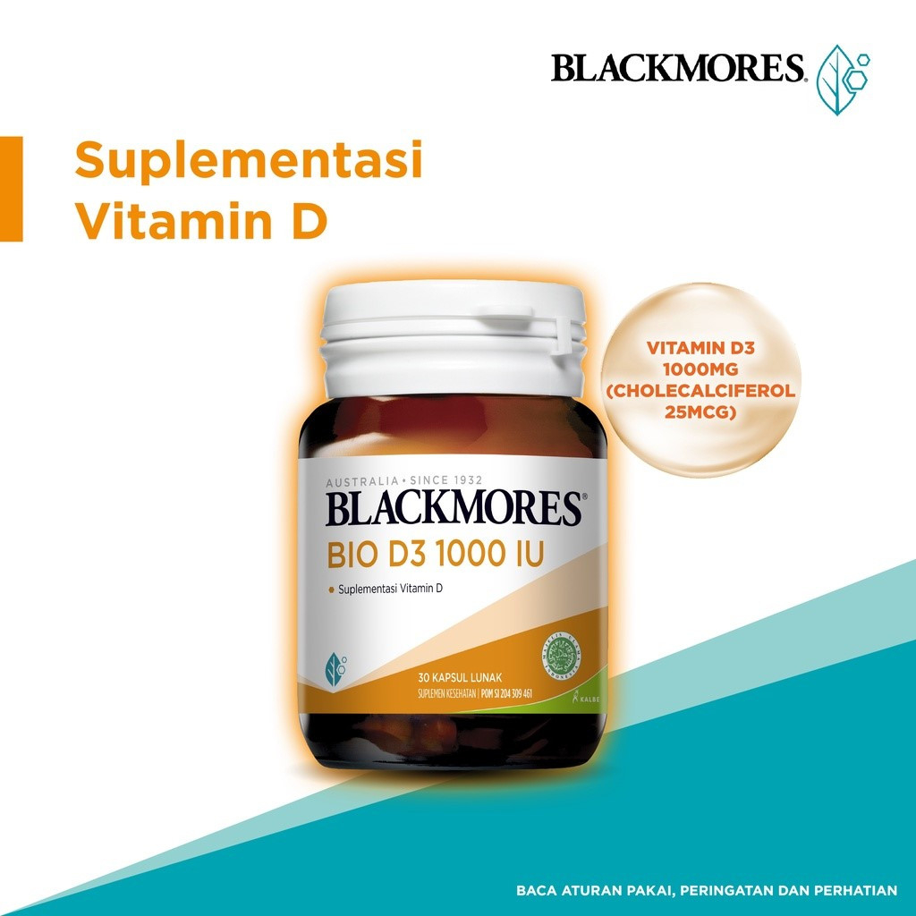 Jual BLACKMORES Bio D3 1000 IU Vit D-3 isi 30 / isi 60 kapsul | Shopee Indonesia