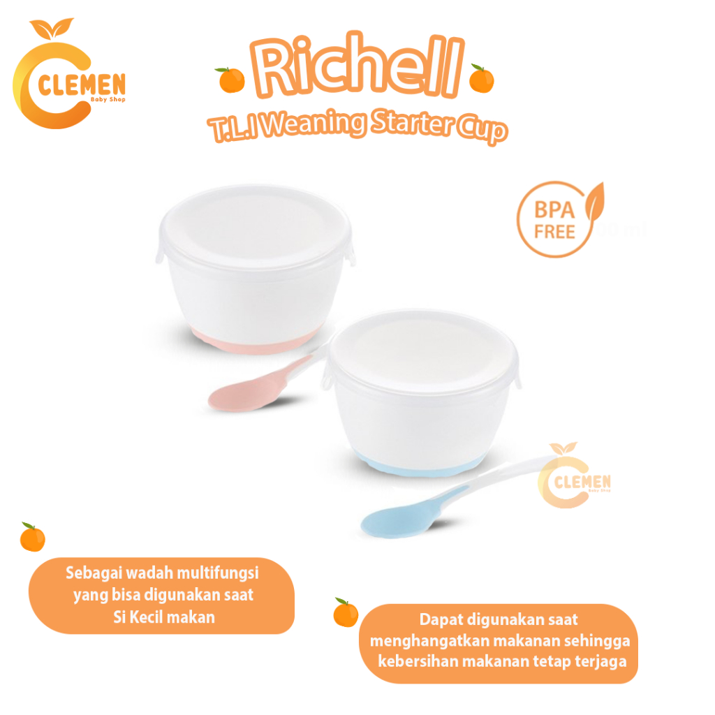 Jual Richell T.L.I Weaning Starter Cup (Wadah makan MPASI) | Shopee Indonesia